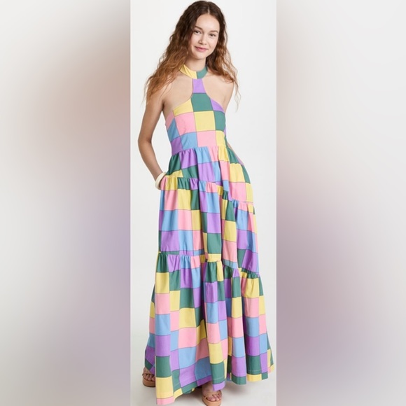 Swf | Dresses | Swf Centered Halter Neck Tiered Maxi Dress | Poshmark